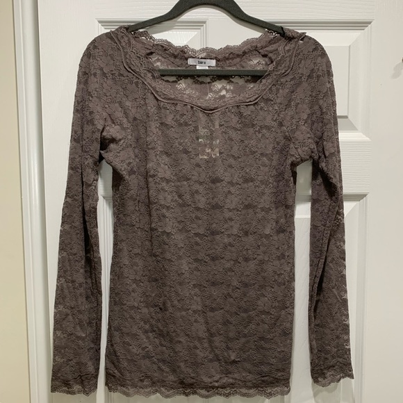 Bar III | Tops | Bar Iii Sheer Lace Long Sleeve Top | Poshmark